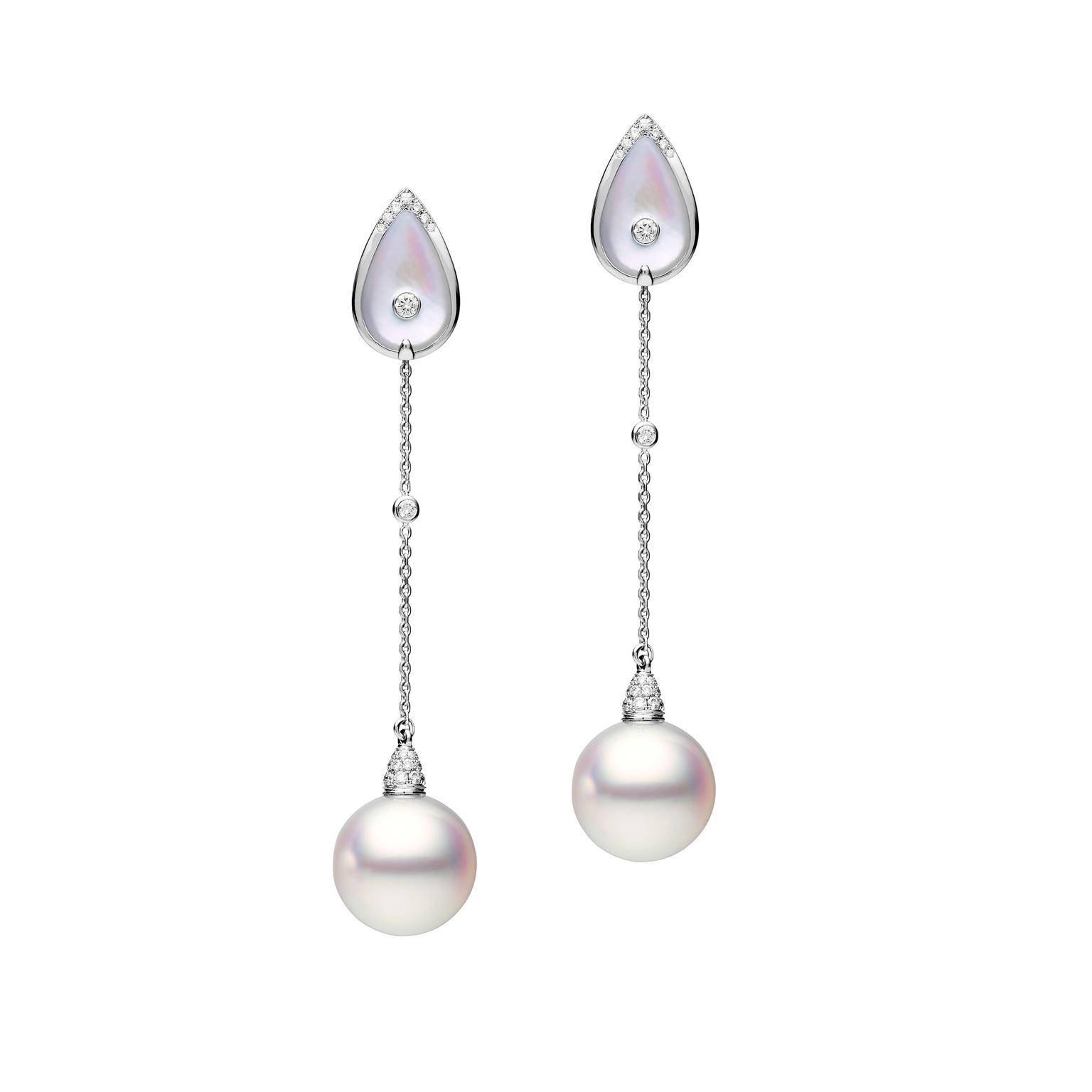 Paspaley Maxima mother-of-pearl and diamond earrings Paspaley Maxima mother-of-pearl and diamond earrings