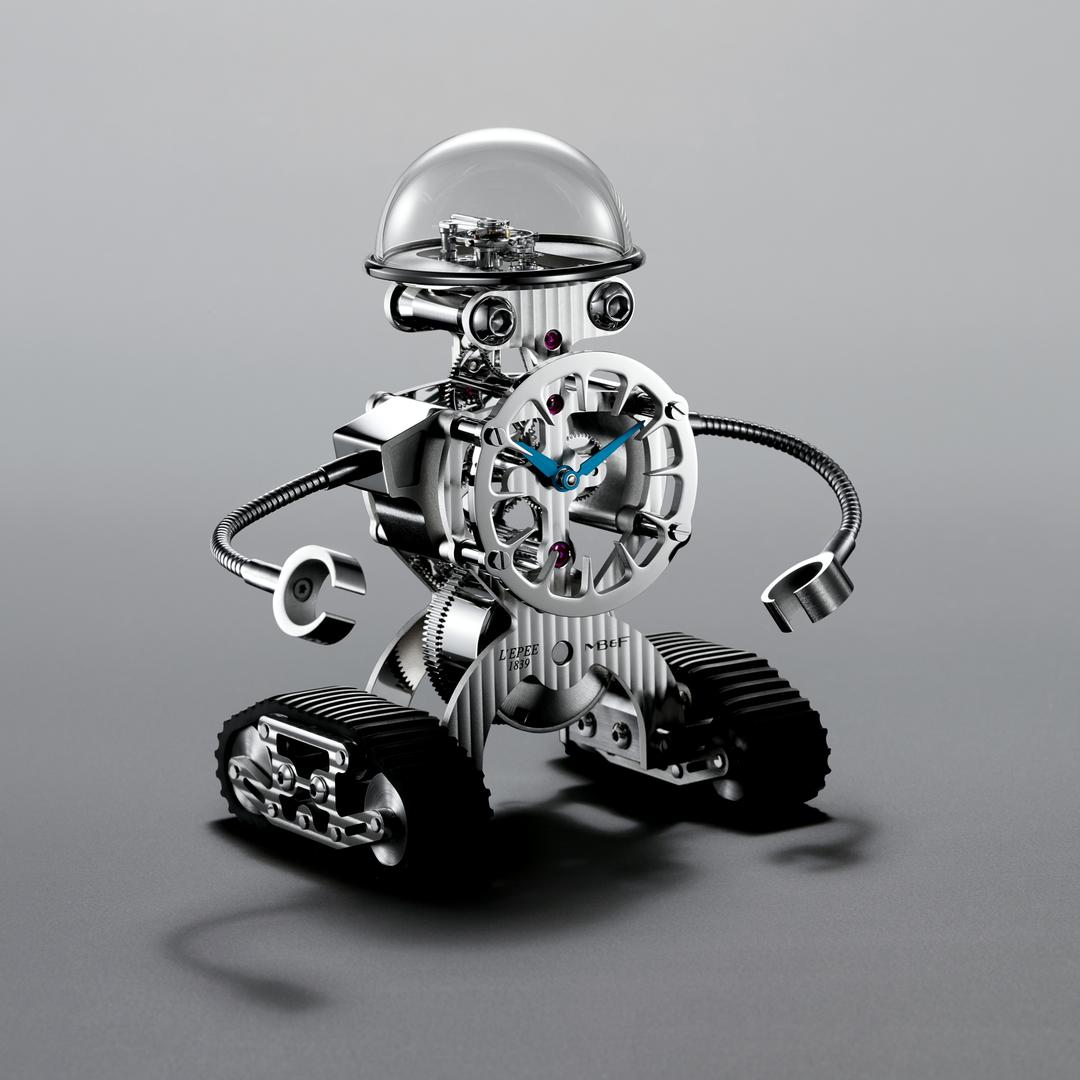 Sherman palladium robot table clock | MB&F | The Jewellery Editor