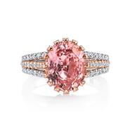 Padparadscha sapphire ring with diamonds | Omi Privé | The Jewellery Editor