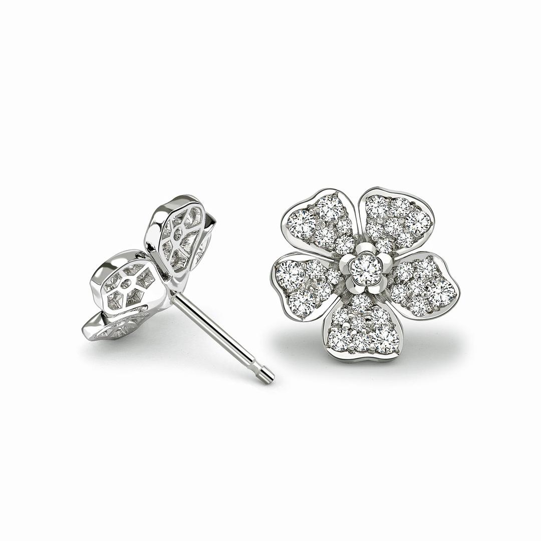 Forget Me Not gold and diamond ear studs | David Marshall | The ...