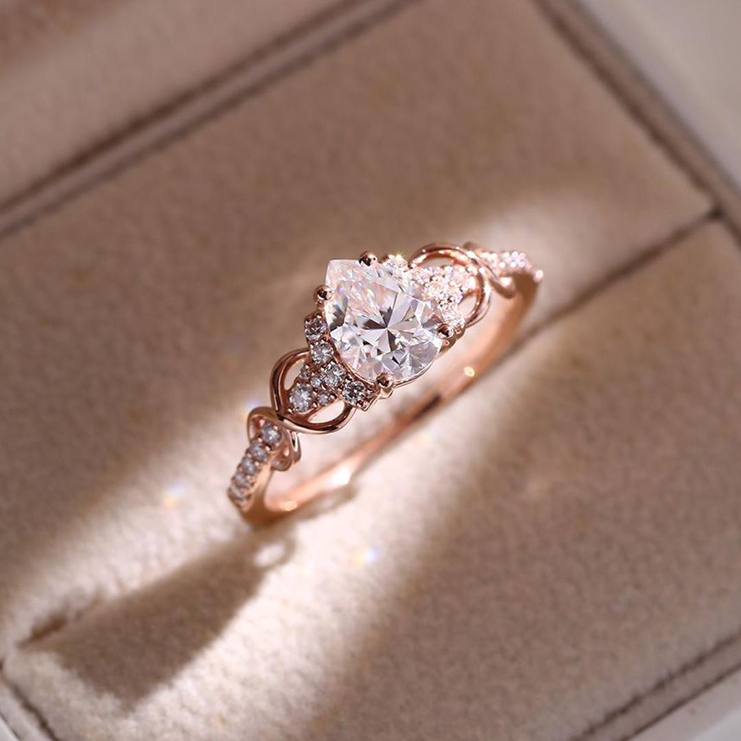 Pear moissanite ring by Molly Jewelry | MollyJewelryUS | The Jewellery ...