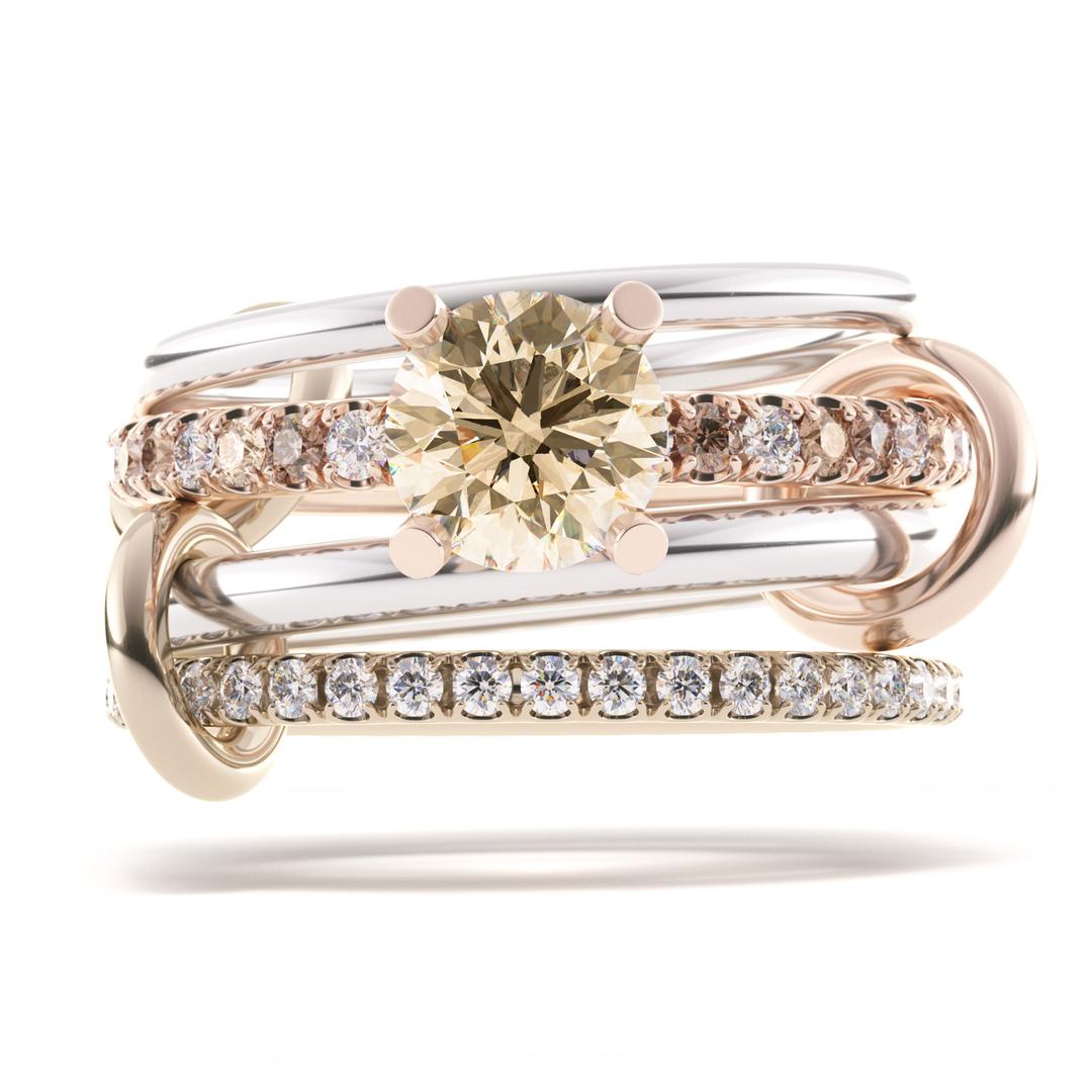 Anath champagne diamond stack ring | Spinelli Kilcollin | The Jewellery ...