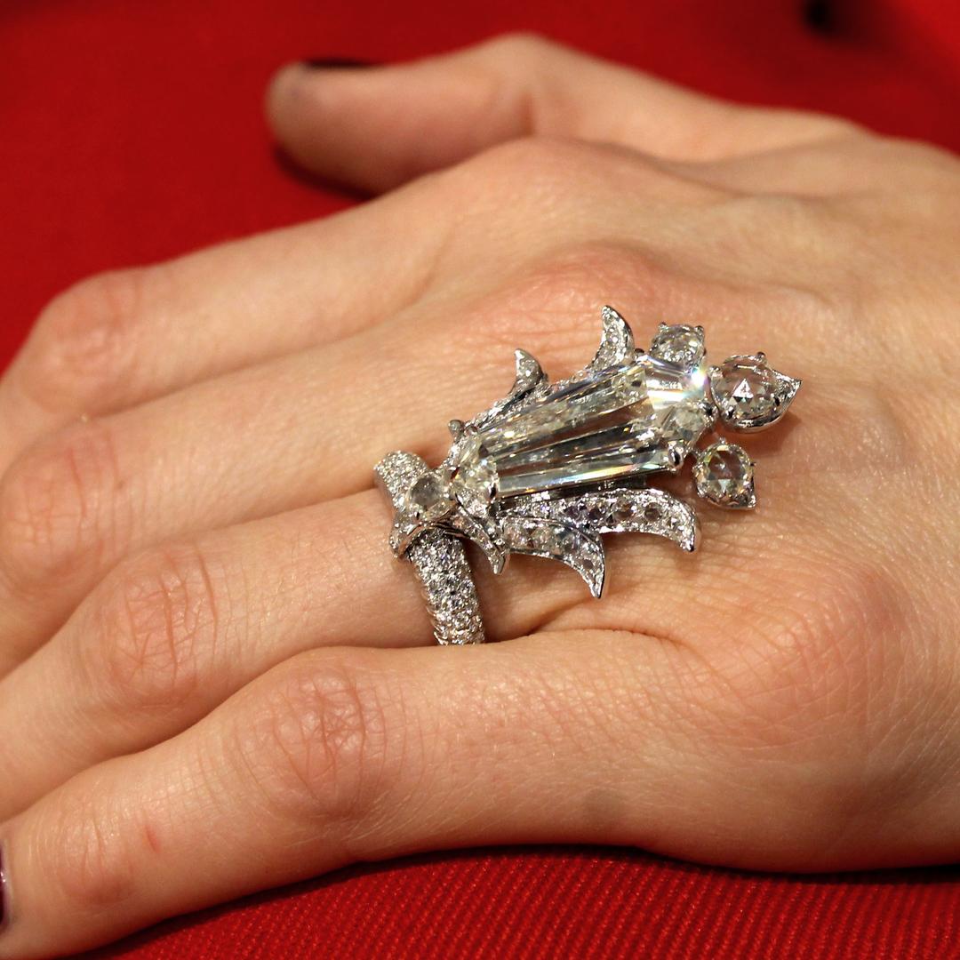 Step shield cut-diamond ring | VAK | The Jewellery Editor