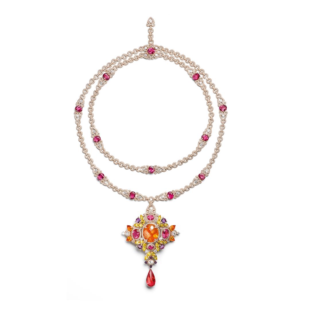 Blossom high jewellery vanadium beryl and chalcedony necklace | Louis ...
