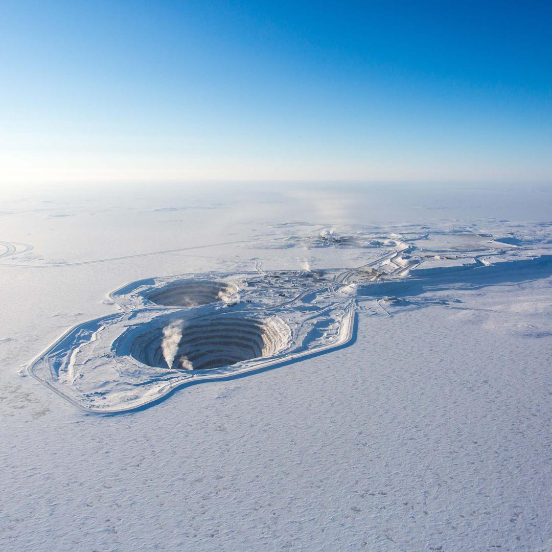Dominion Diamonds Aerial View of the Diavik Mine