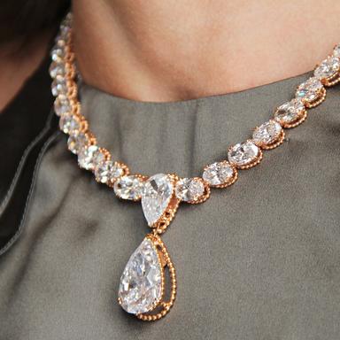 Soothing Lotus rough and cut diamond necklace | De Beers | The ...