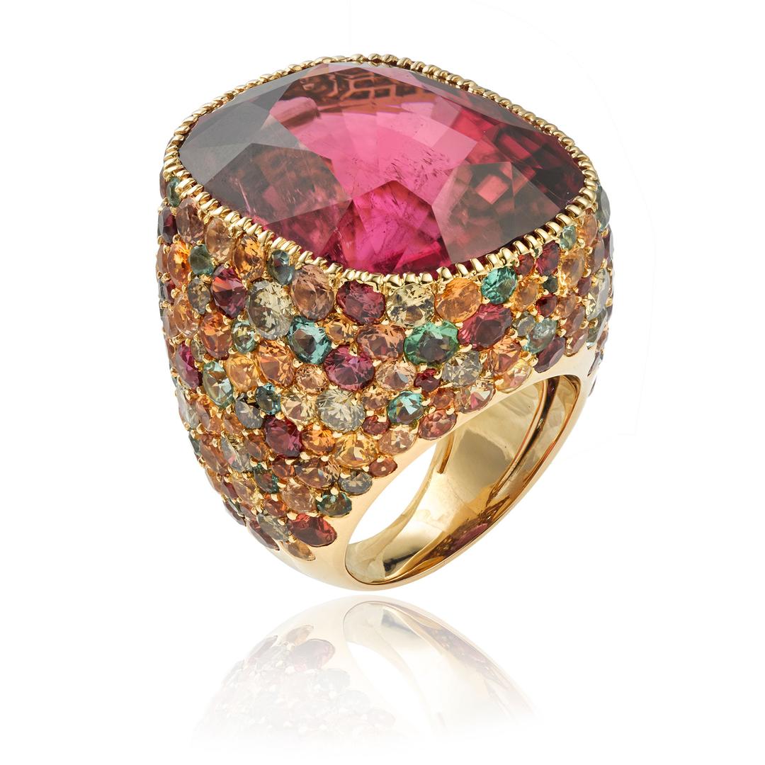 Cardinale rubellite cocktail ring | Lorenz Baumer | The Jewellery Editor