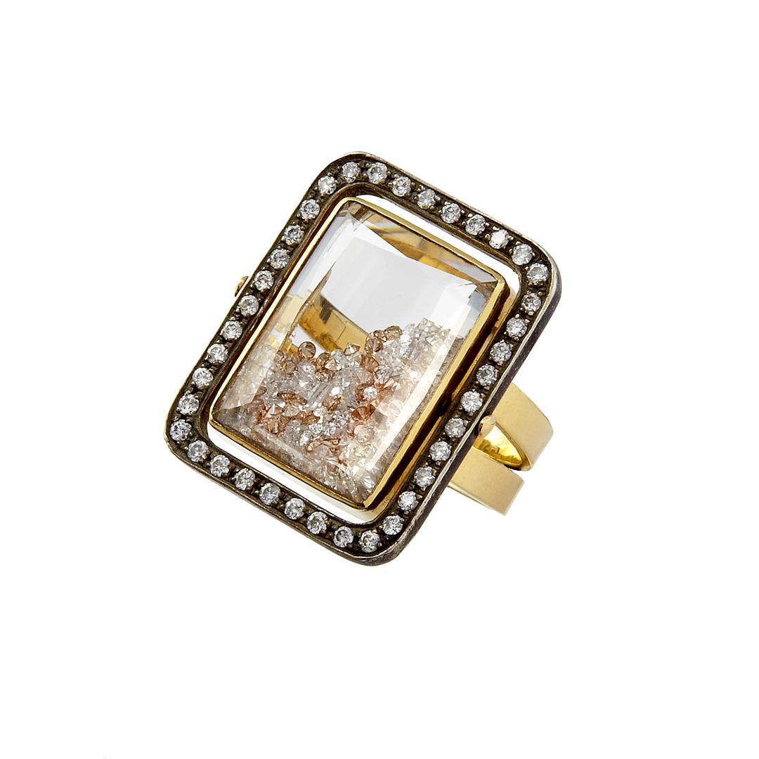 Constellation cocktail ring in yellow gold with diamonds | Moritz Glik ...