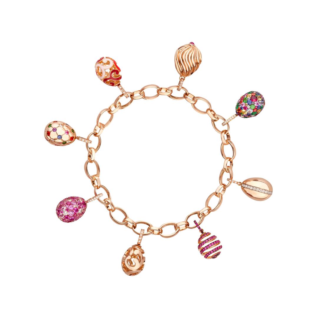Rococo rose gold lacquered charm egg | Fabergé | The Jewellery Editor