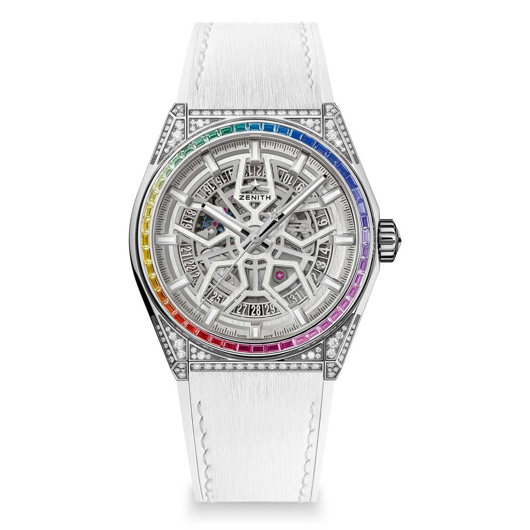 Zenith Defy Classic High Jewelry titanium Rainbow sapphire watch ...