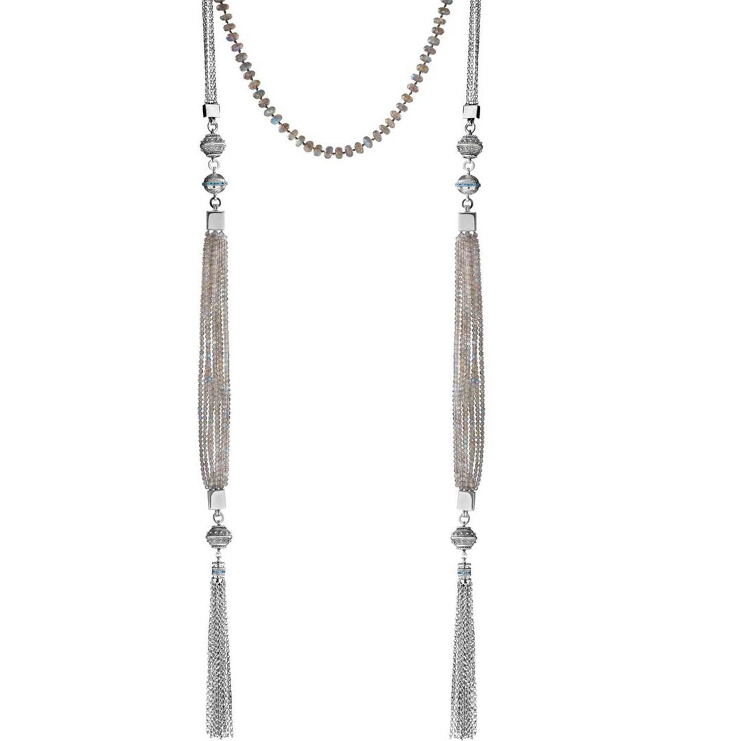 Azza Fahmy grey lariat necklace | Azza Fahmy Jewellery | The Jewellery ...