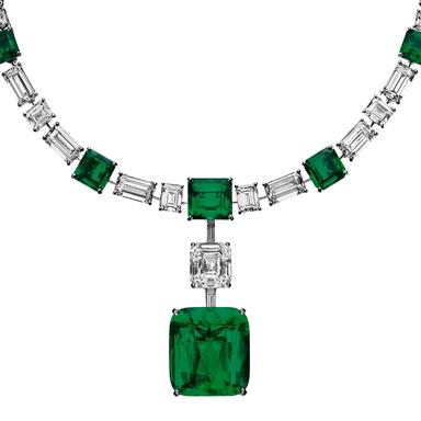 Cartier emerald and diamond necklace
