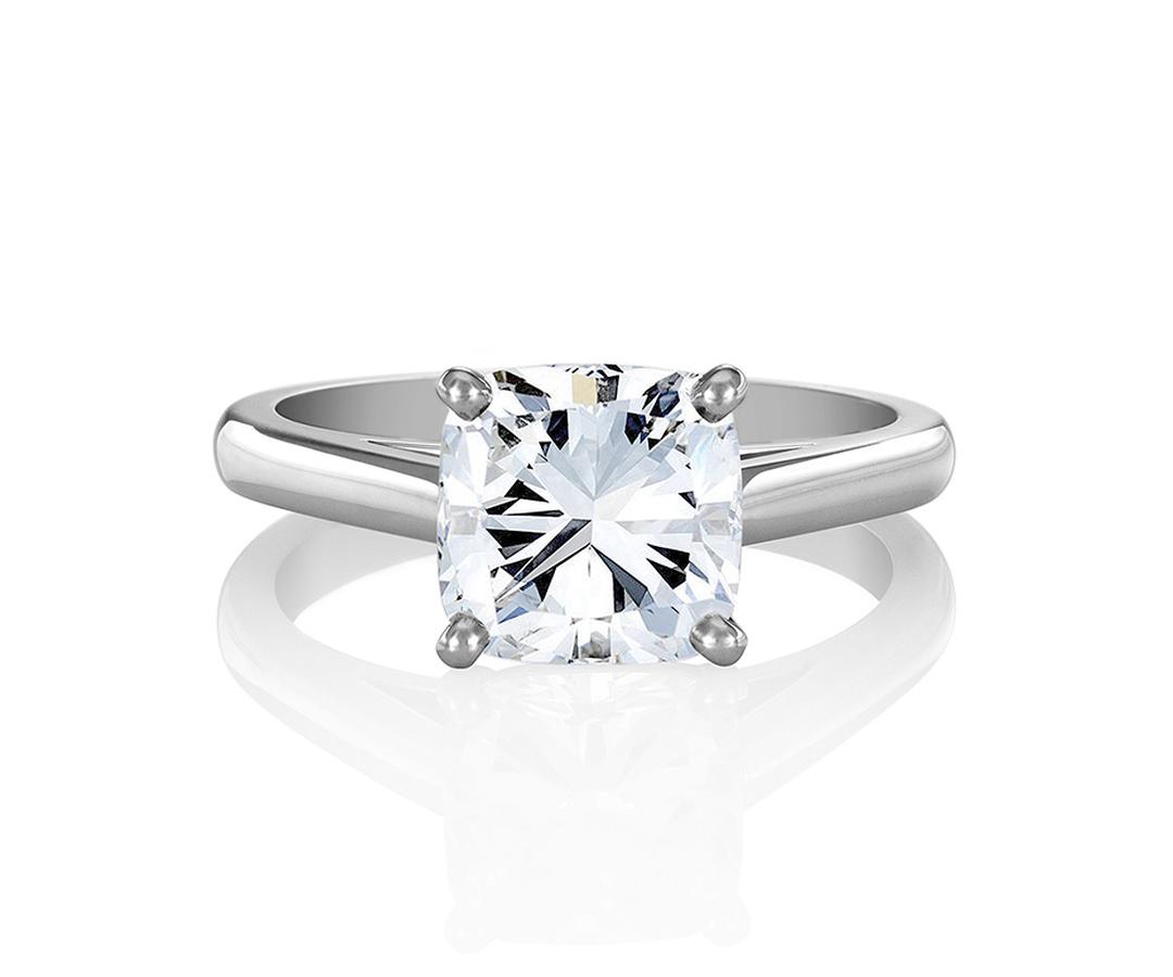 De Beers classic cushion-cut solitaire diamond engagement