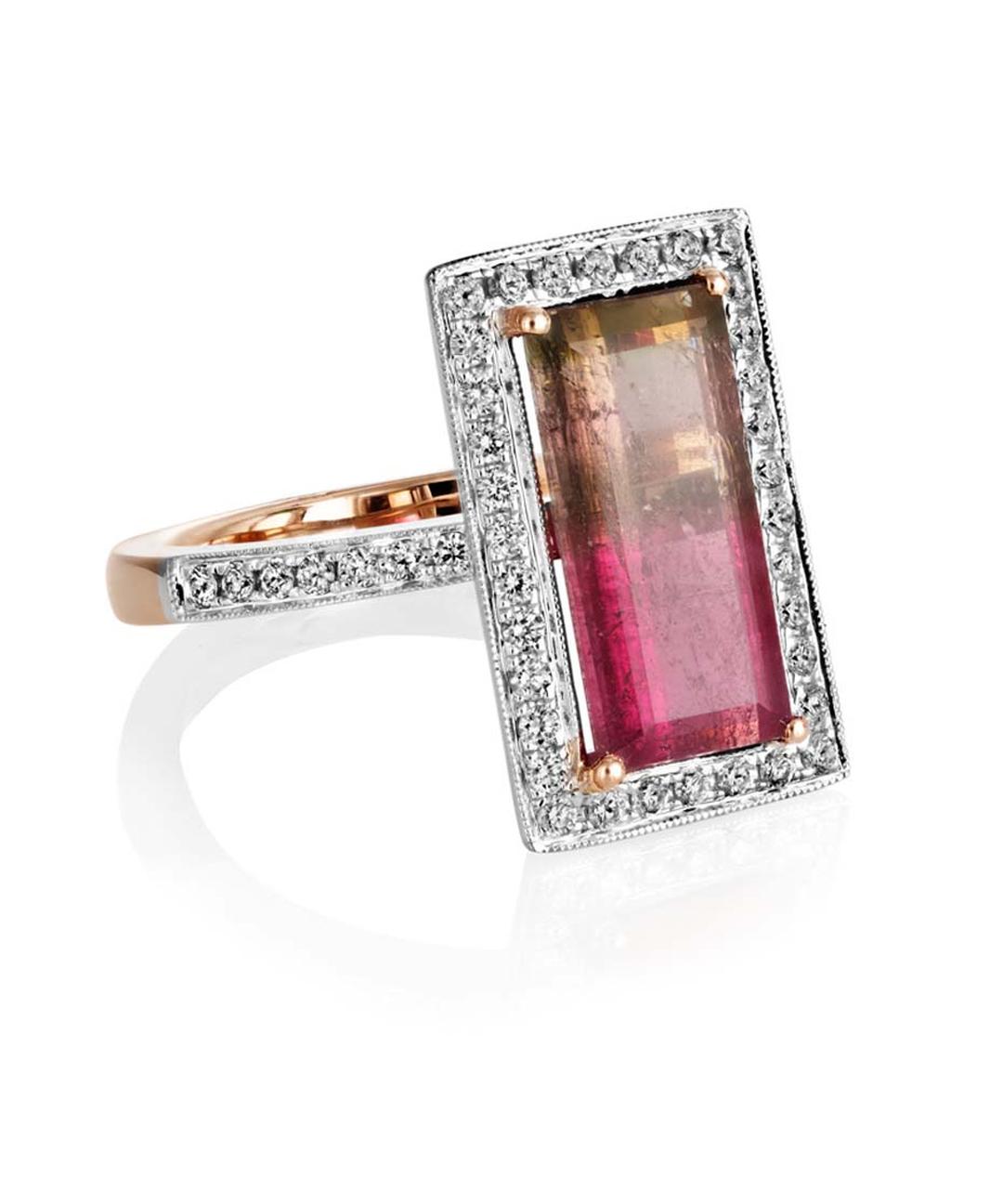 Sheldon Bloomfield ametrine and diamond ring in white and